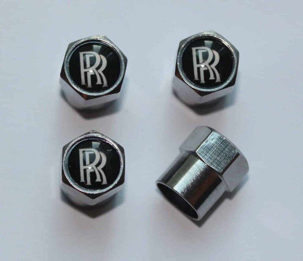 Rolls Royce RR Black Tire Valve Caps – Plus Free Extra Cap - Tire Valve ...