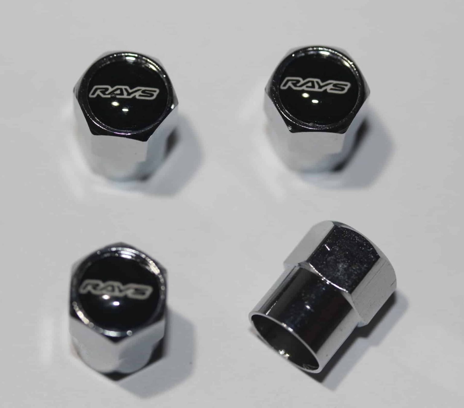 Rays Black Tire Valve Stem Caps – Plus Free Extra Cap - Tire Valve Caps ...