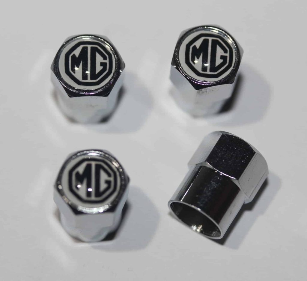 MG White Tire Valve Caps – Plus Free Extra Cap - Tire Valve Caps, Car ...