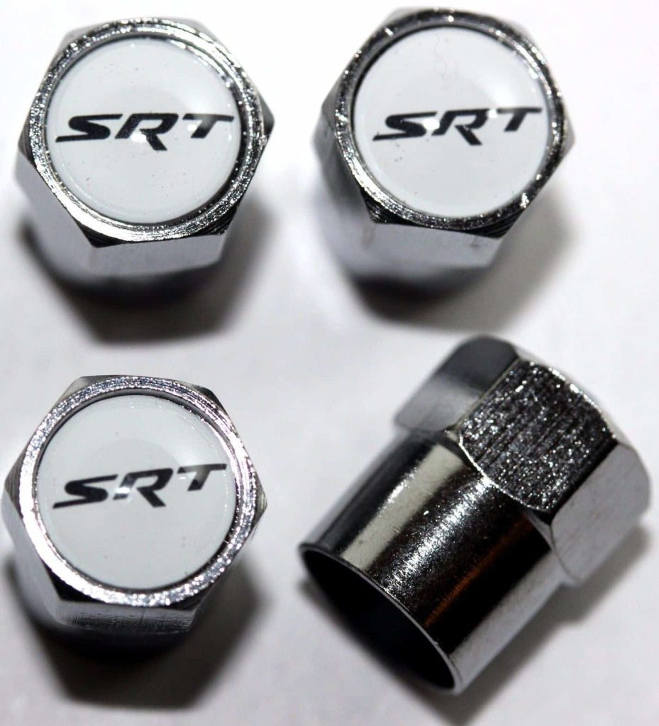 SRT Racing White Tire Valve Caps – Plus Free Extra Cap - Tire Valve ...