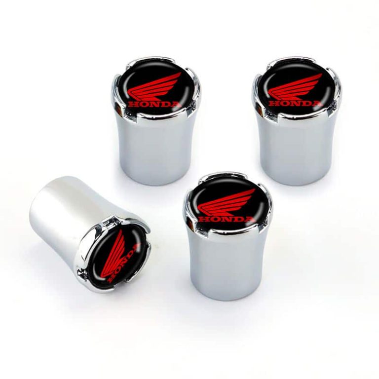 Honda Motorcycle Chrome Tire Valve Caps – Extra Spare Cap Total 5 Caps