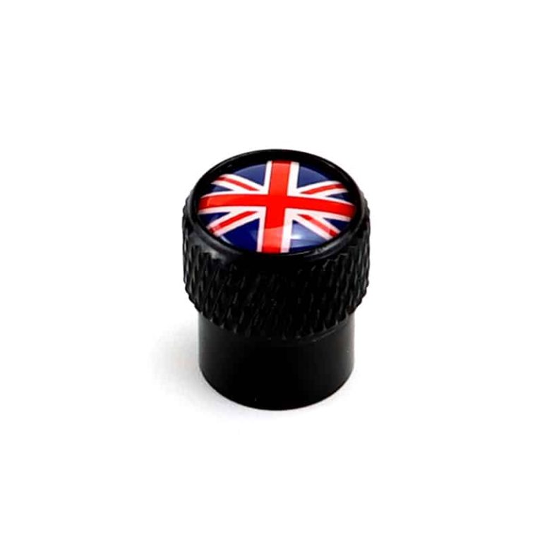 Union Jack Aluminum Tire Valve Caps – Extra Spare Cap Total 5 Caps