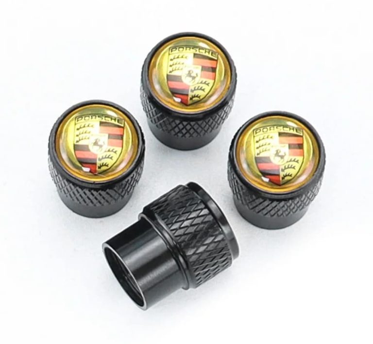 Porsche Gold Aluminum Tire Valve Caps – Extra Spare Cap